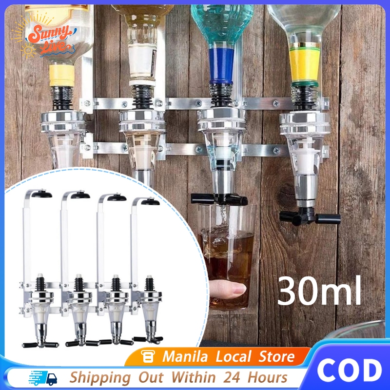 Liquor Dispenser Straight Bar Wall-Mounted Rotating Drinks Dispenser 4 ...
