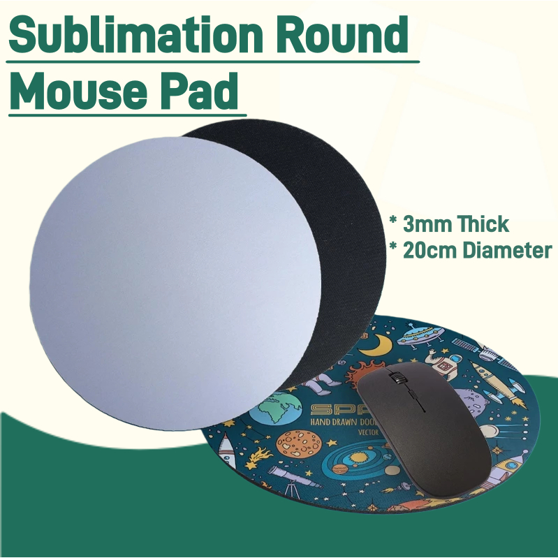 Sublimation Circle Mouse Pad 3mm Printable Plain White for Customize ...