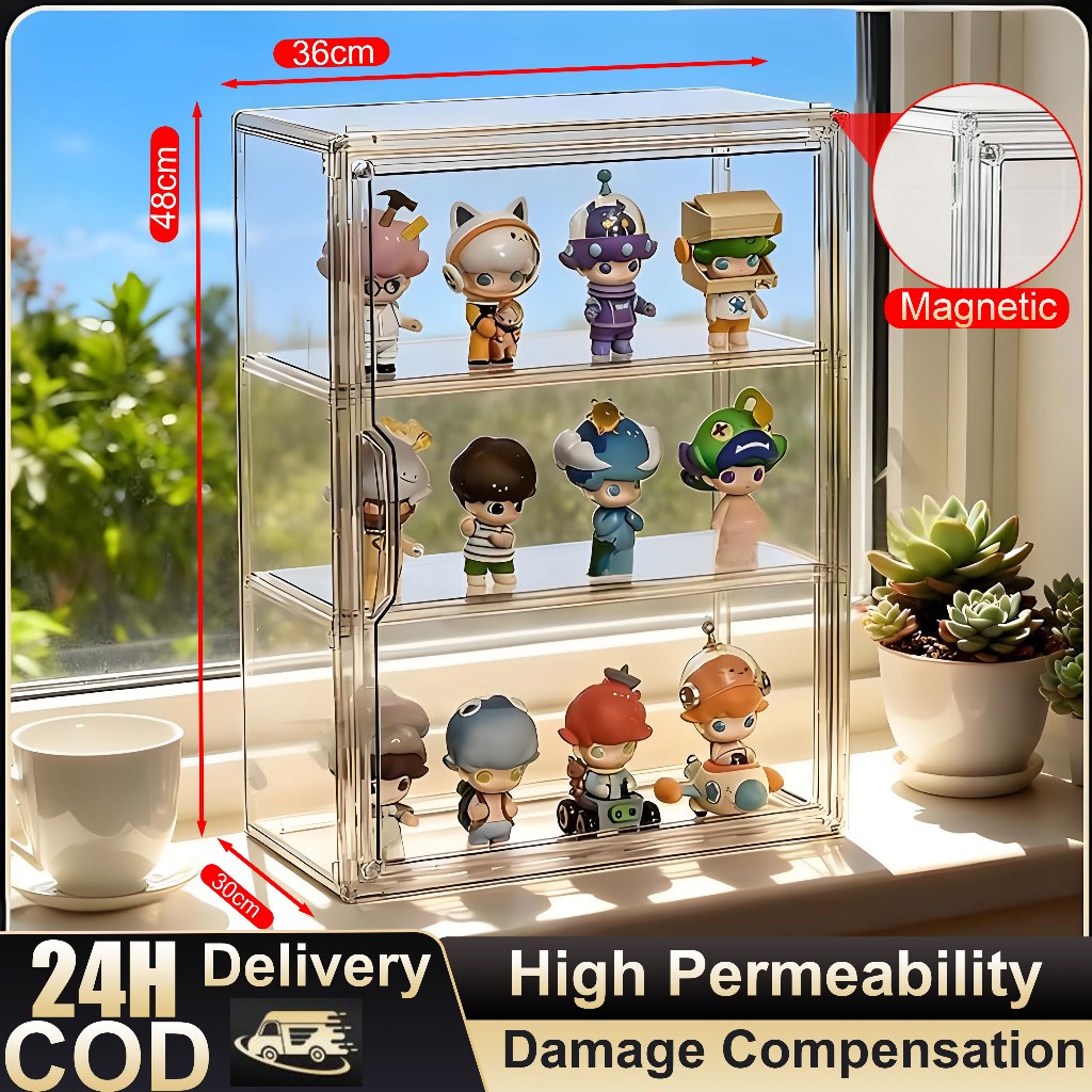 Acrylic Display Case Popmart Transparent Magnetic Dustproof Organizer ...