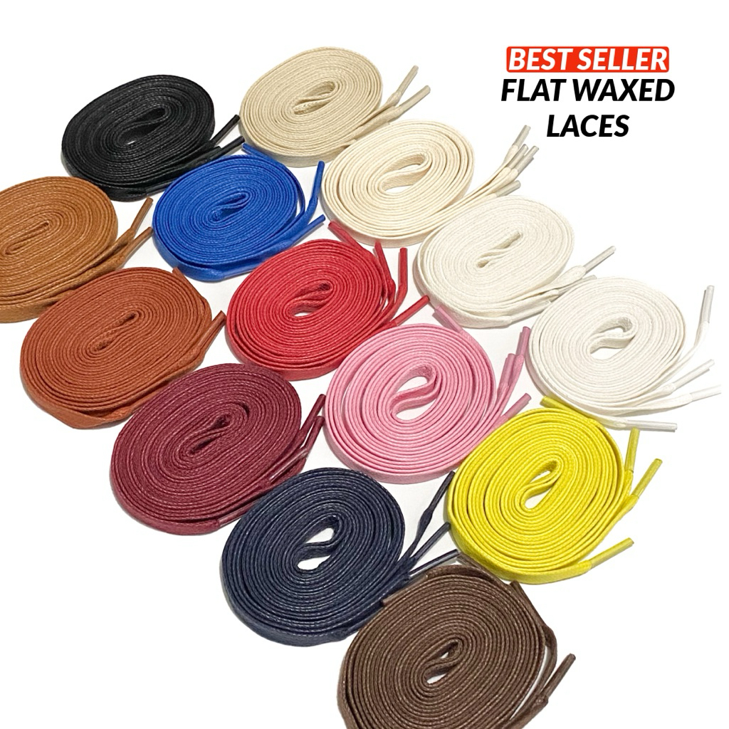 LAZE.PH J1 Flat waxed shoe laces w/ FREE aglets (0.7-0.8CM) | Shopee ...