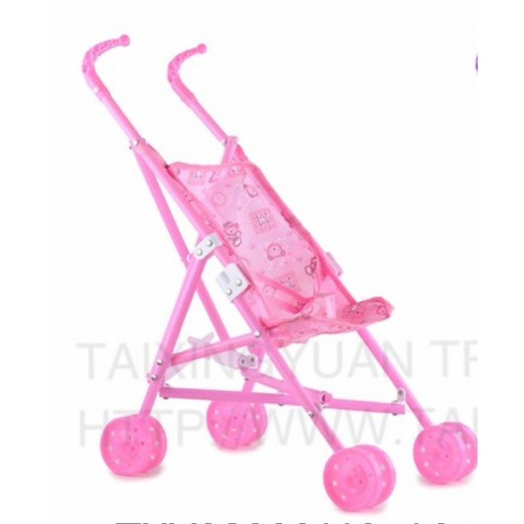 Foldable Baby Stroller Toy for Girls Pink & Purple Doll Pram with Sound ...