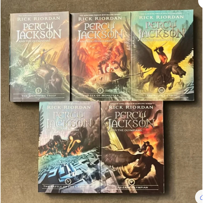 SET: Percy Jackson and the Olympians 5 Book Boxed Set (w/poster) by ...