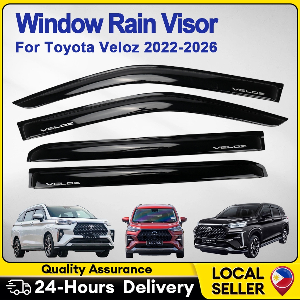 Toyota Veloz 2022-2026 Window Rain Visor OEM with Logo Black Car ...