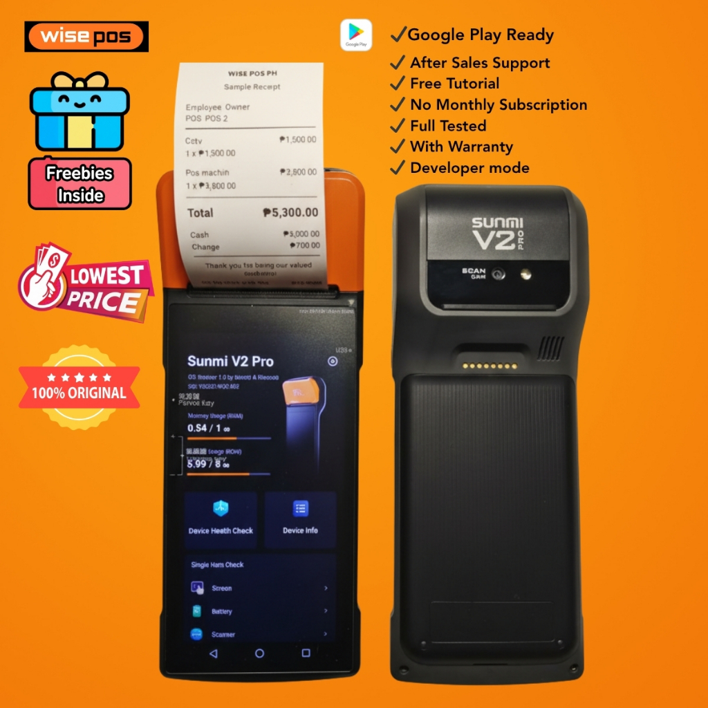 Original Sunmi V2 Pro POS Point of Sale Android Handheld Printer Grab ...
