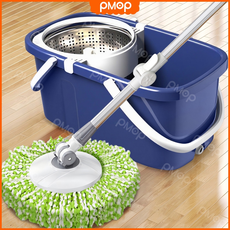 PMOP Sapphire Blue Mop with Spinner Thickened Bucket and Double handle ...