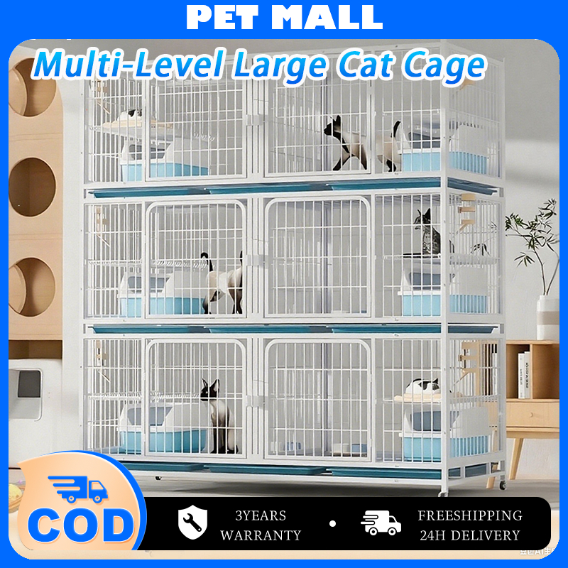 Cat Cage Three-Layer Breeding Cat Cages Pet Store Boarding Cages Multi ...