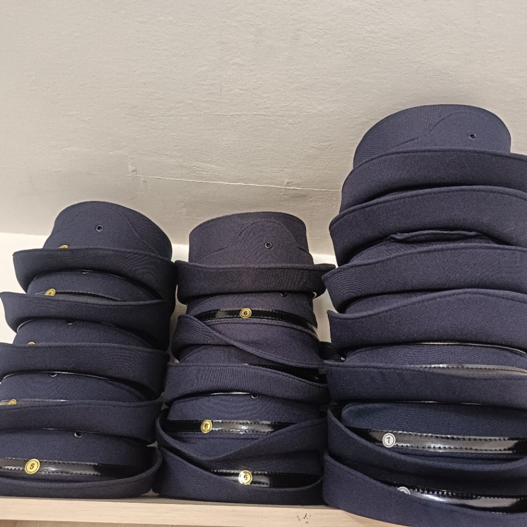 Ladies round cap navy blue with device | Shopee Philippines