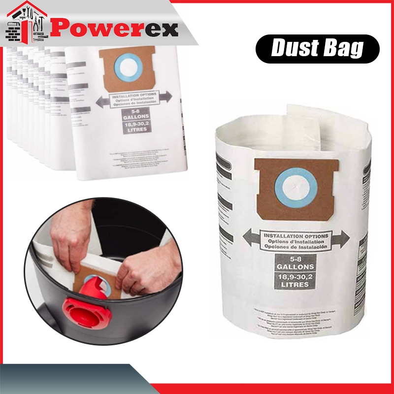 Vacuum Dust Bags Compatible with Shop Vac Wet Dry Vacuum For Robot ...