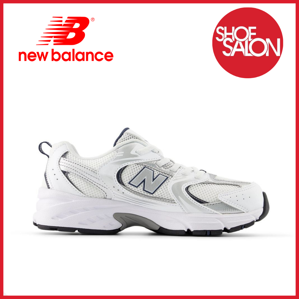 SHOE SALON New Balance Lifestyle 530 Girls Shoes White/Indigo/Silver ...