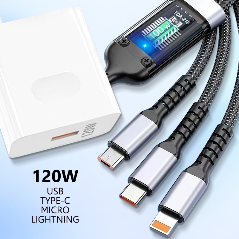 240W & 120W 3-in-1 Fast Charging Kit | 100W 3-in-1 Cable | For phones ...