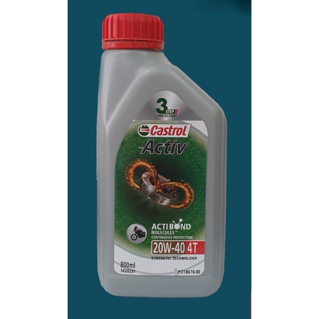 Castrol Activ 20W-40 4T Oil 800ml Long-Lasting Lubrication for 4-Stroke ...