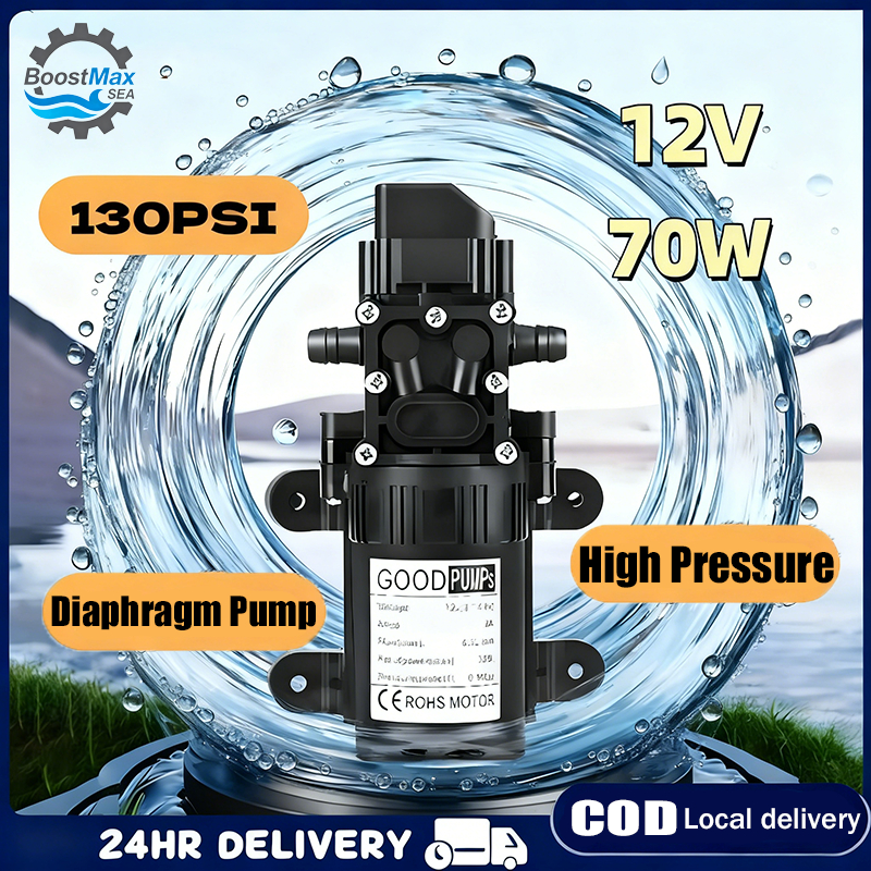 130PSI 72W 12VHigh Pressure Electric Self Priming Diaphragm Water Pump ...
