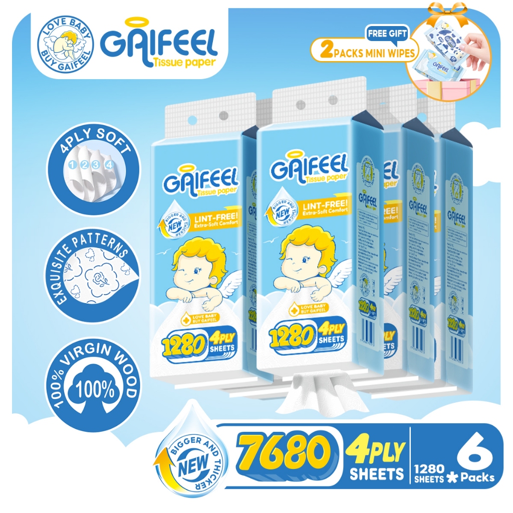 GAIFEEL Tissue Hanging Tissue ‌4-Layer Facial Tissue Comfort Pulldown ...