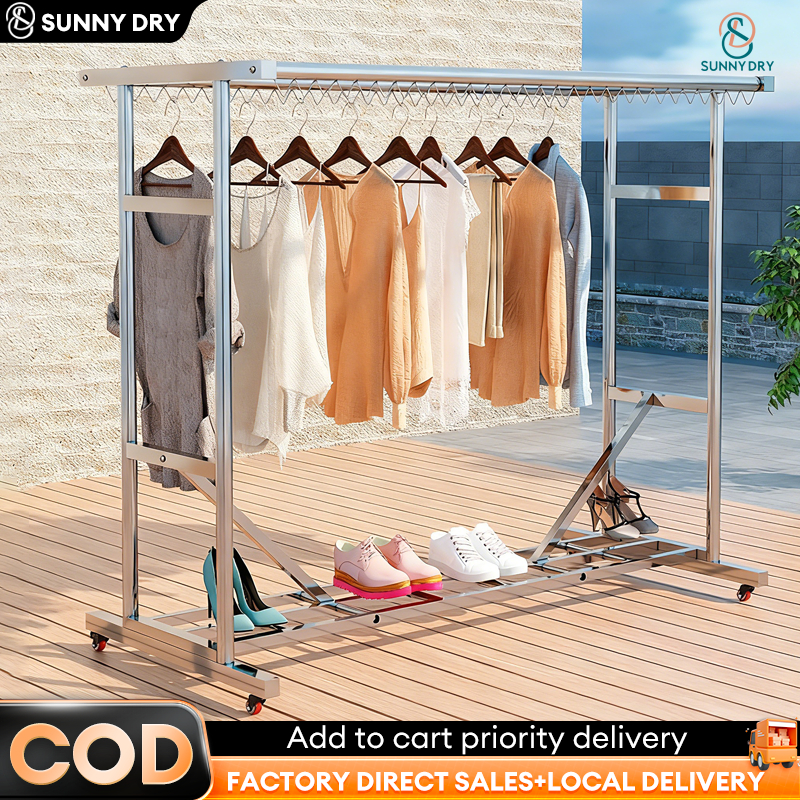 Windproof Drying Rack Heavy Duty Clothes Drying Rack Stainless Steel ...