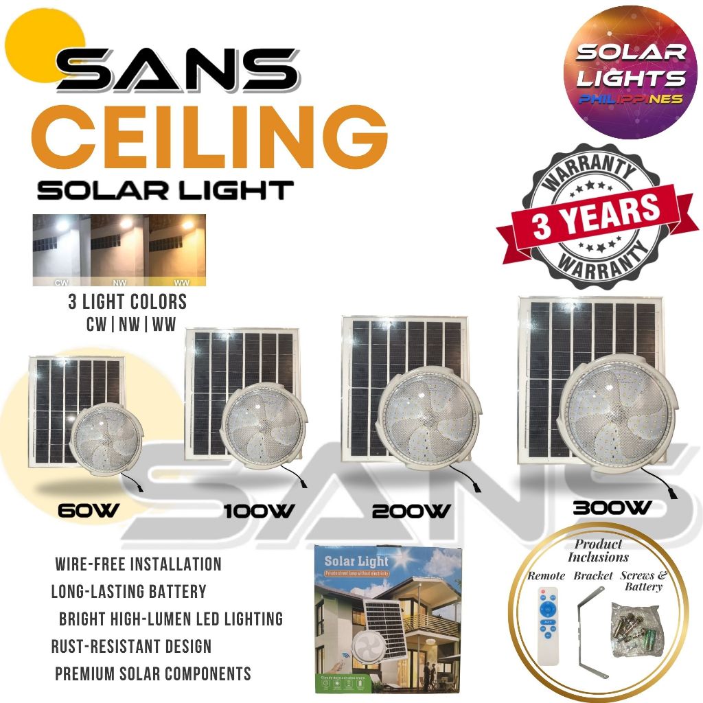 Solar Ceiling Light | 60W/100W/200W/300W | Shopee Philippines