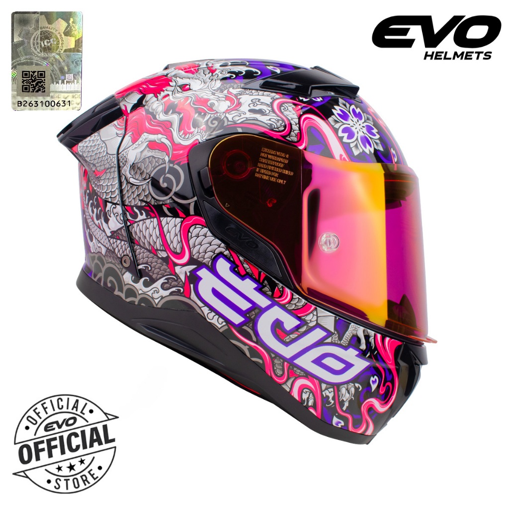 EVO XT-300 Yakuza Dual Visor Full Face Helmet Motorcycle With Free ...