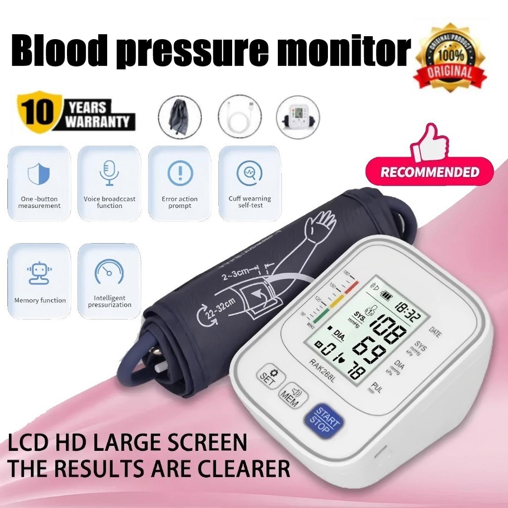 Blood Pressure Monitor Digital Sphygmomanometer Arm Type Home Blood ...