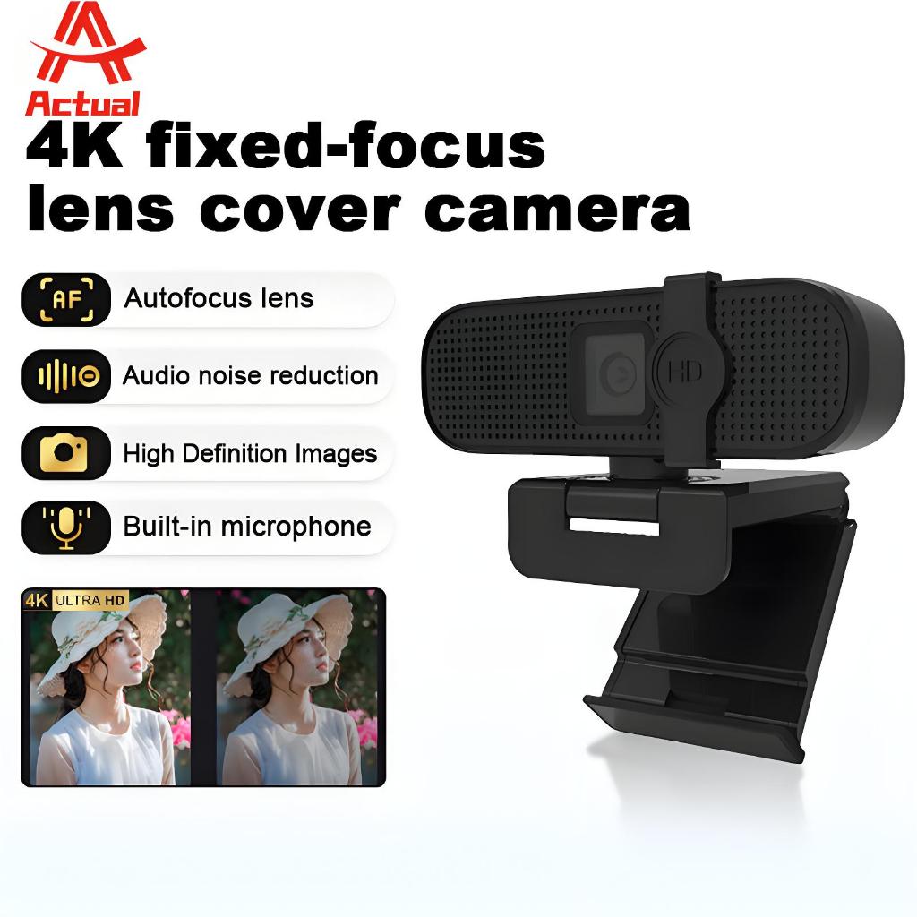 Actual 4K Webcam 4K Ultra HD With Privacy Cover Auto Focus Computer ...