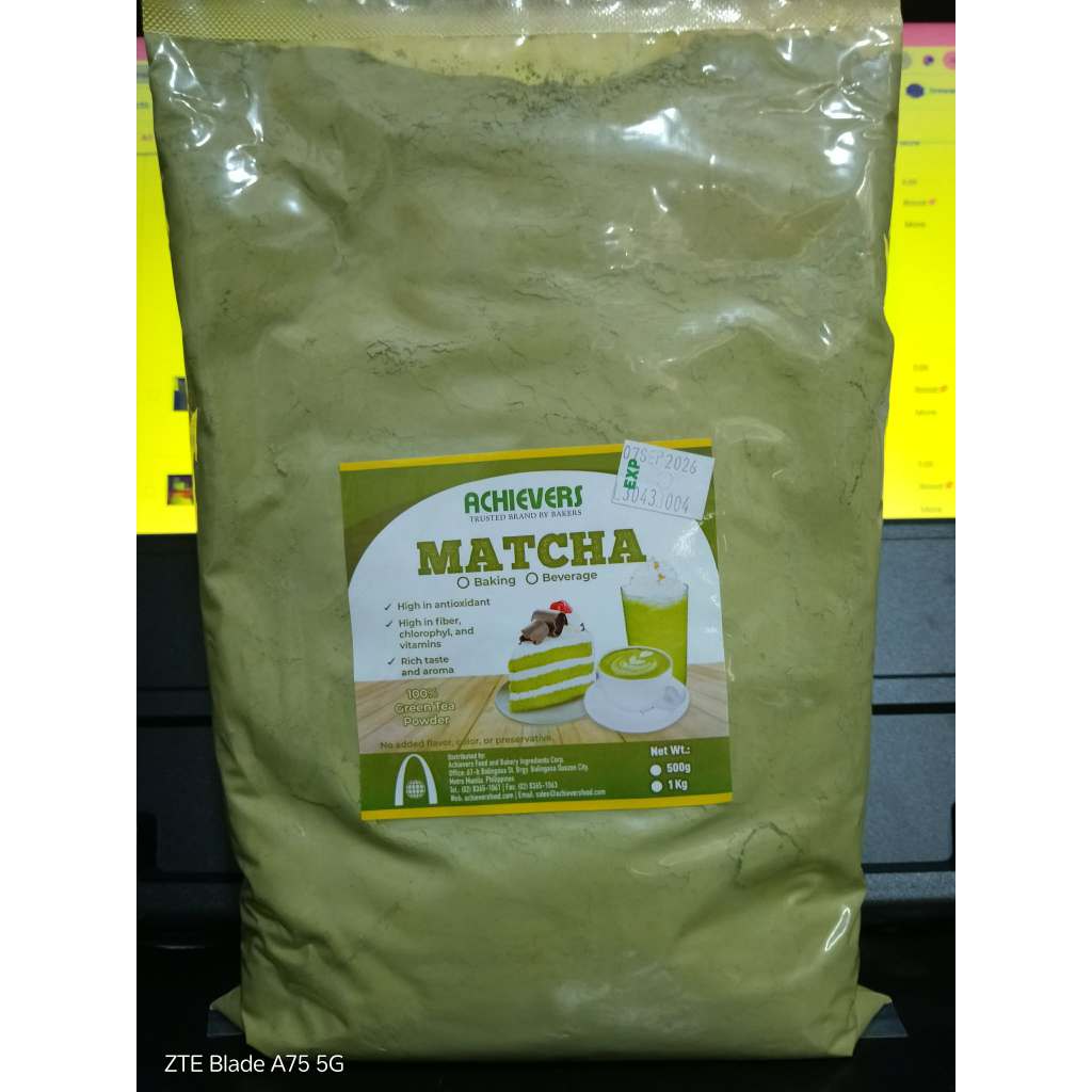 ACHIEVERS MATCHA POWDER 1KG is a green tea powder, rich in antioxidants ...
