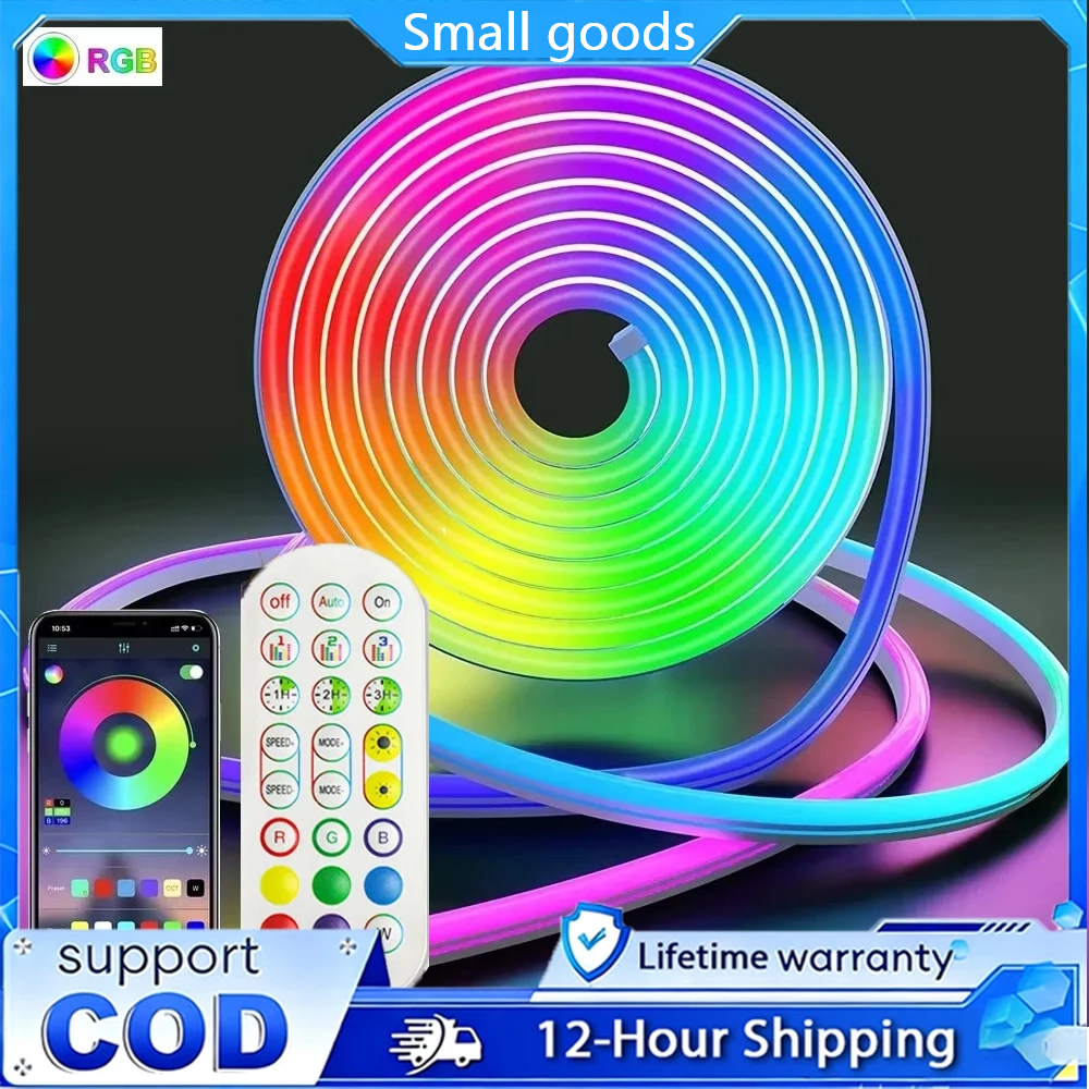 RGB Neon Light Strip APP Waterproof Music Sync Mode for Bedroom Room ...