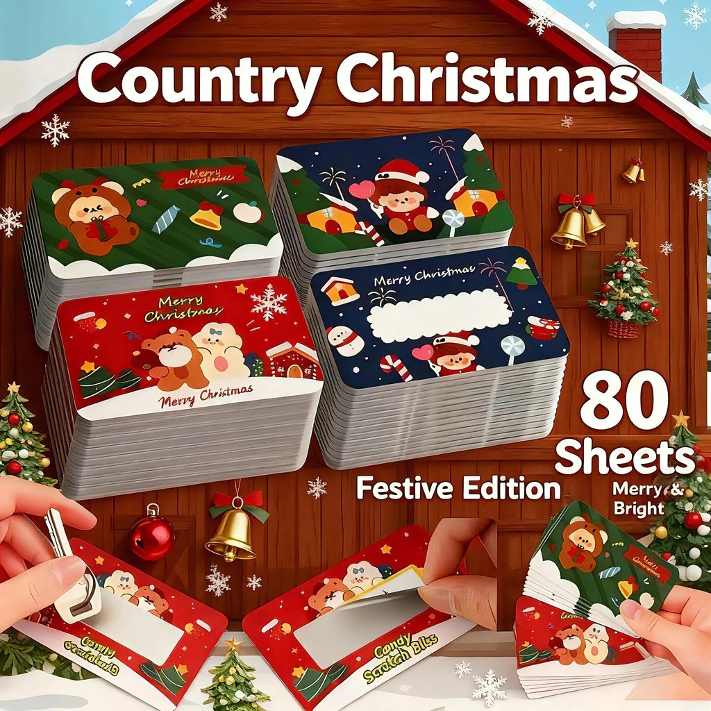210 Christmas Scratch Cards DIY Christmas Daily game activities ...