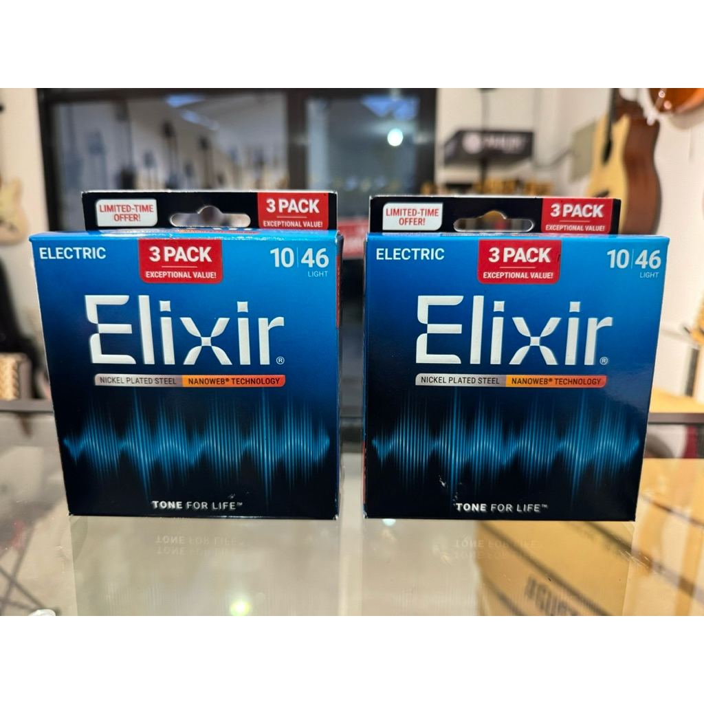Elixir Electric Guitar Strings with Nanoweb Coating - Light (10 13 17 ...