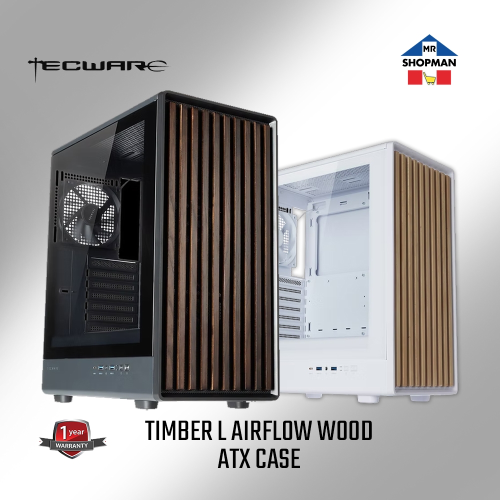Tecware Timber L Airflow ATX Wood Case Black | White PC Chassis ...
