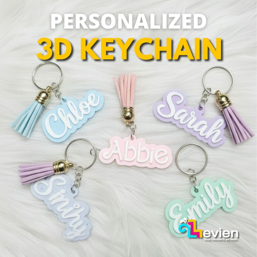 Levien Custom 3D Printed Name Tag Keychain | Personalized Name Keychain ...