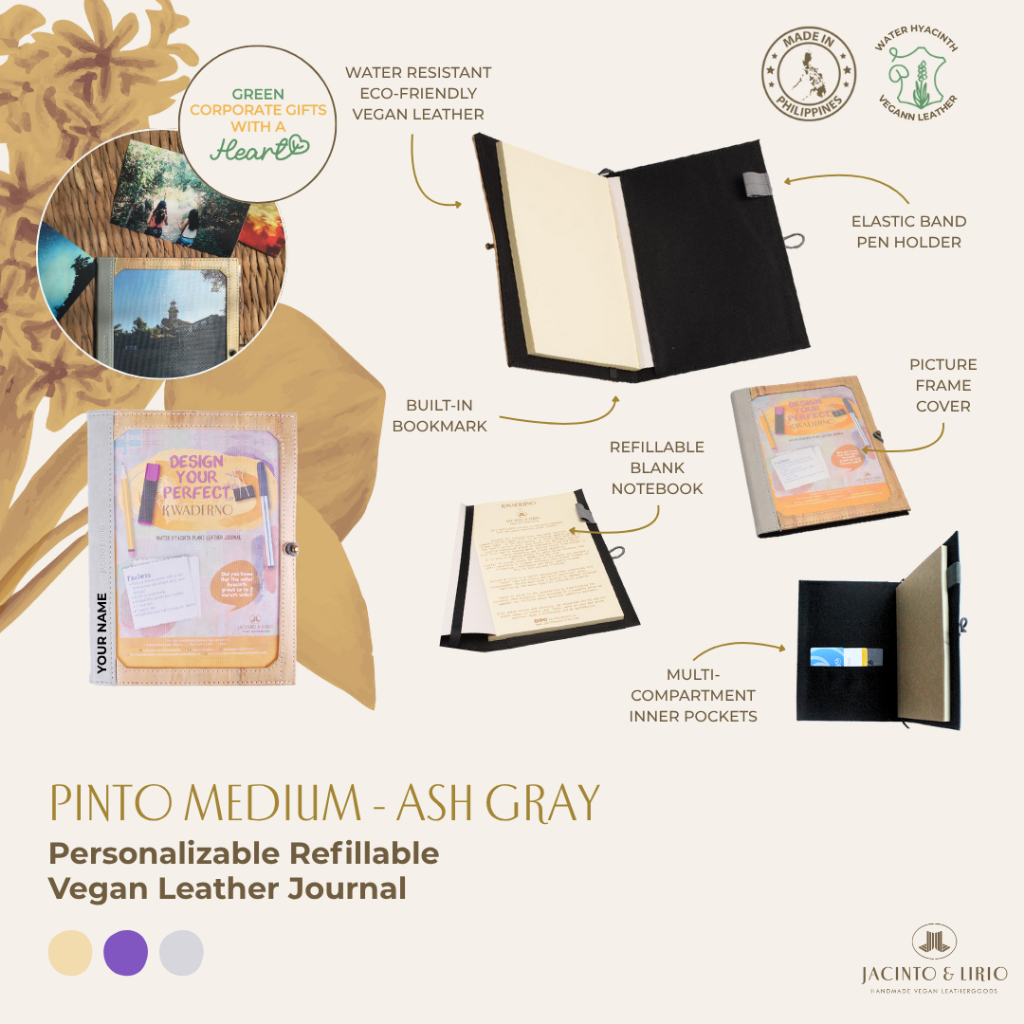 Pinto Personalizable Refillable Vegan Leather Journal Picture Frame ...