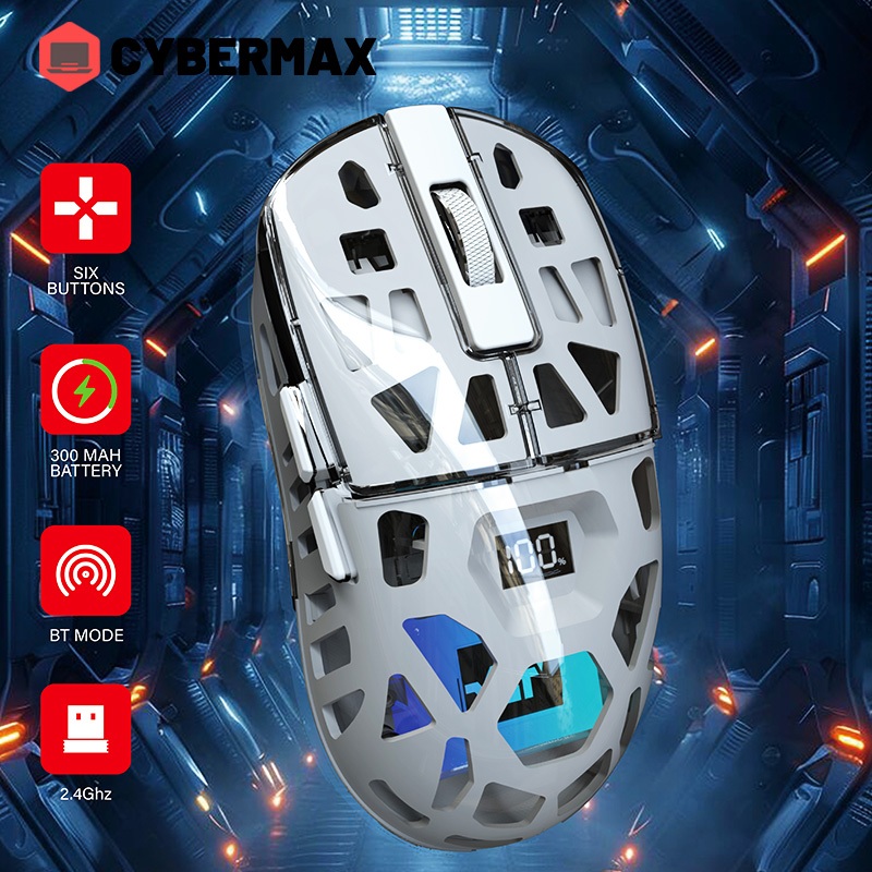 YGT Wireless Mouse 6D BT+2.4Ghz Dual Mode Transparent Rechargeable ...