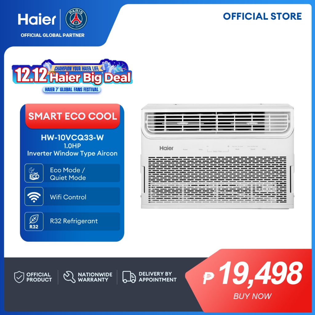 [NEW] Haier HW-10VCQ33-W 1.0HP Eco Cool Inverter Window Type Air ...