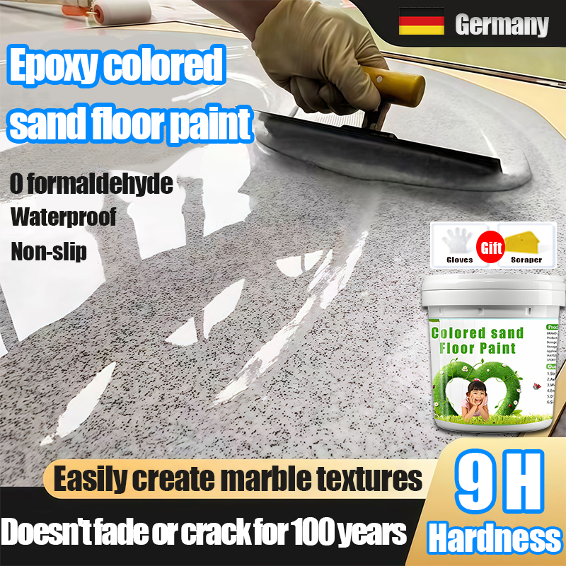 【9Hhardness】3kg epoxy colored sand floor paint Create a marble ...