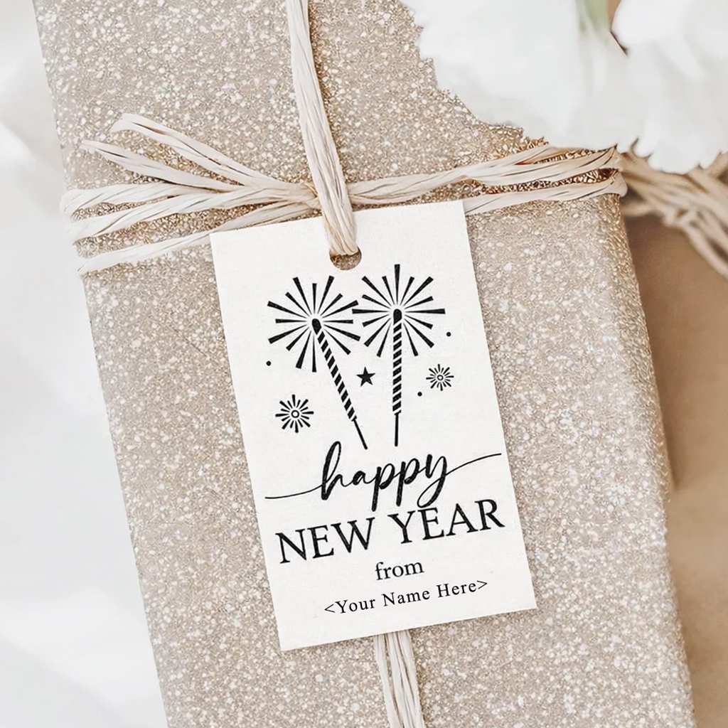 Personalized Christmas New Year Gift Tag (30pcs Custom Name) - Birthday ...