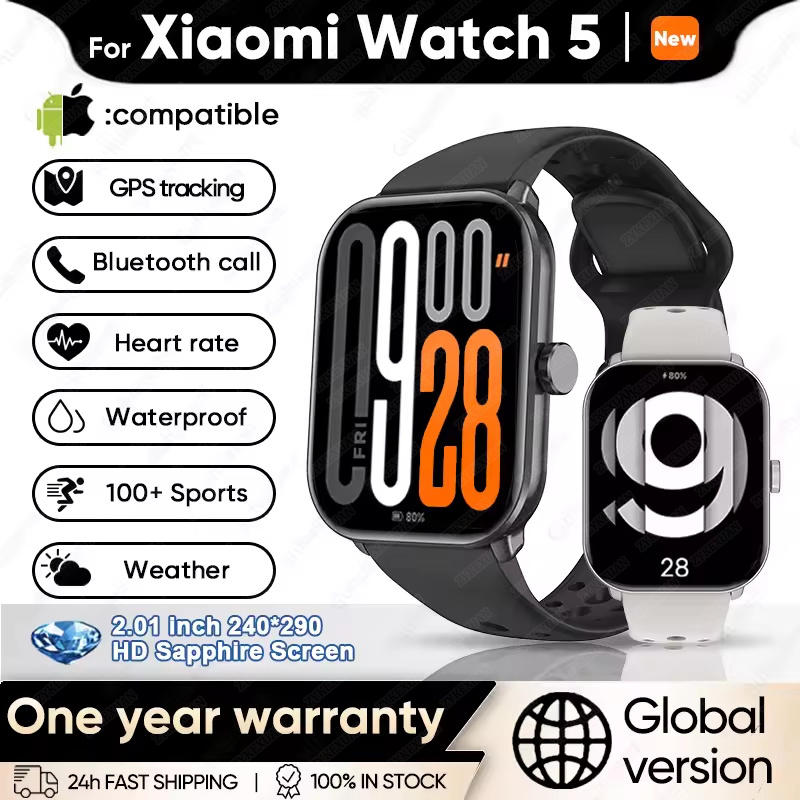 Xiaomi Watch 5 Global Version Men GPS Tracking Bluetooth Call Heart ...