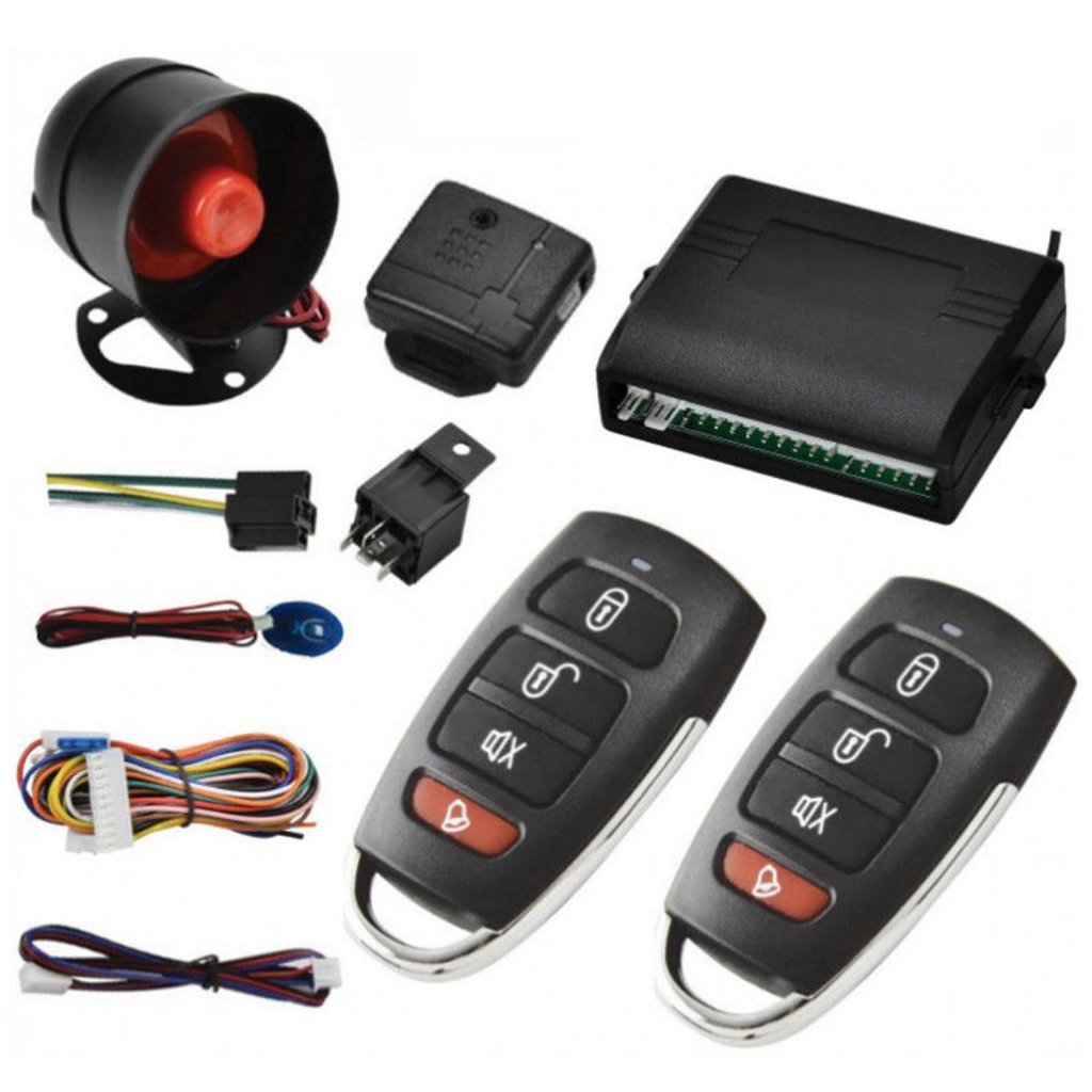 Universal Car Alarm System 12V - Central Lock with 2 Remotes Anti-Theft ...