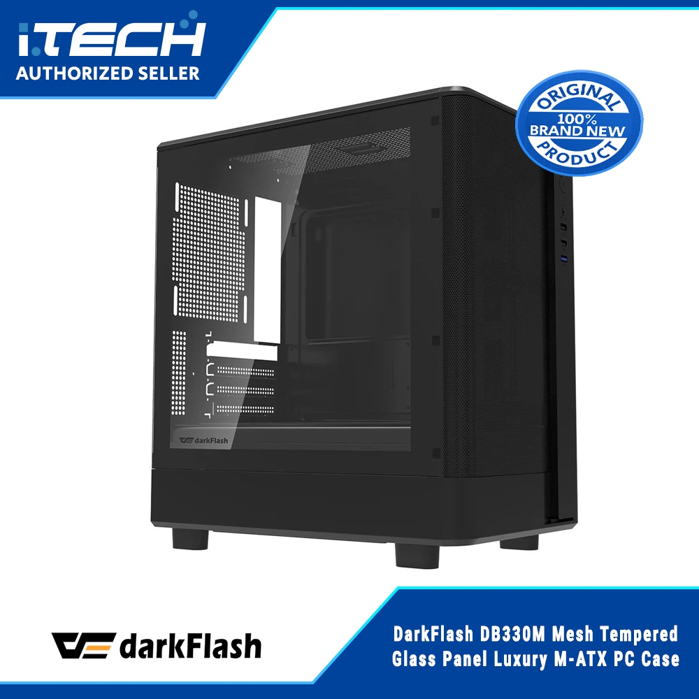 DarkFlash DB330M Mesh Tempered Glass Panel Luxury M-ATX PC Case ...