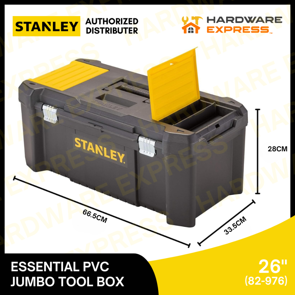 STANLEY Toolbox Essential PVC Jumbo 26" Tool Box Toolbox 82-976 ...