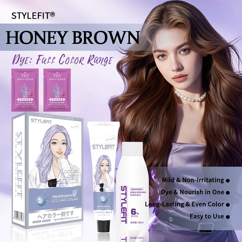 STYLEFIT Honey Brown Hair Color Dye & Nourish in One Mild Non ...