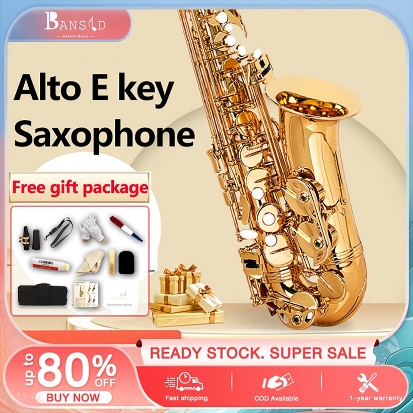 Saxophone Alto E-Key Saxophone Brass Lacquered Alto Saxophone (with ...