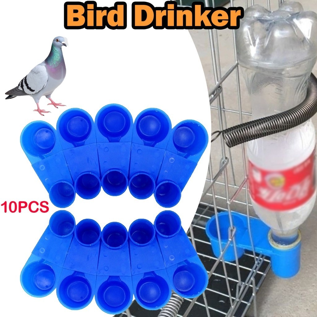 Bestsell-10Pcs Bird Drinker Feeder Water Bottle Cup cat Chicken Pigeon ...