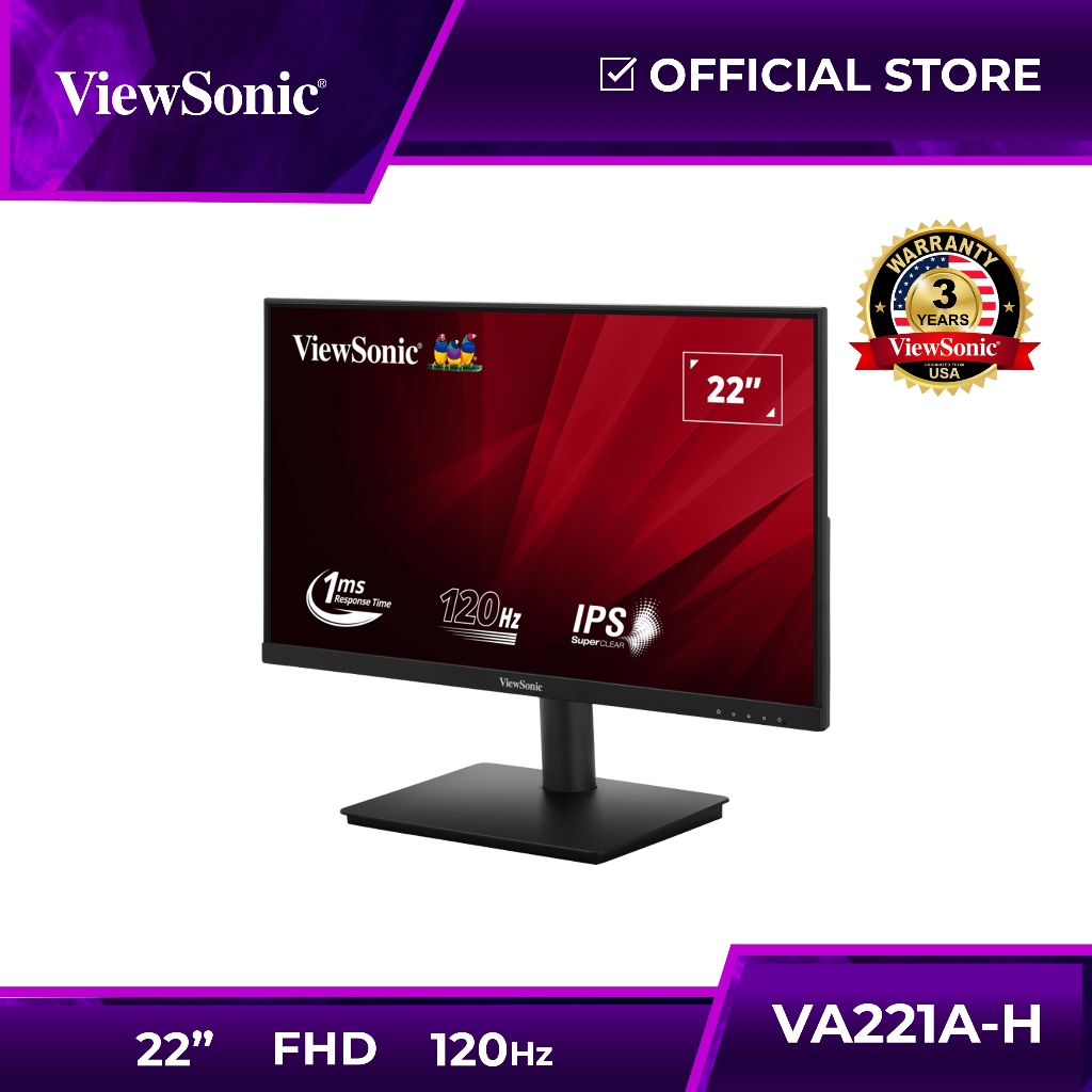 ViewSonic VA221A-H 22" Full HD 1920 x 1080 120Hz IPS Technology 1ms ...