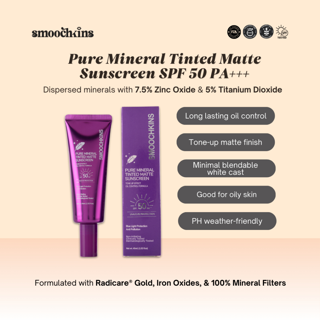 Smoochkins Pure Mineral Tinted Sunscreen SPF50PA++++ | Shopee Philippines