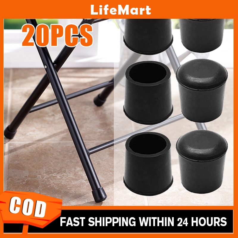 20Pcs Round Furniture Rubber Footing Chair Leg Covers Floor Damage ...
