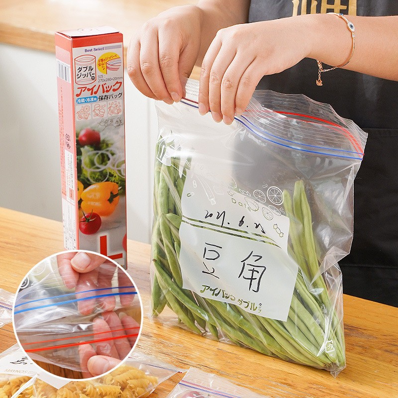 20pcs Reusable Food Storage Bags | Zip Lock Fresh Keeping Pouches ...