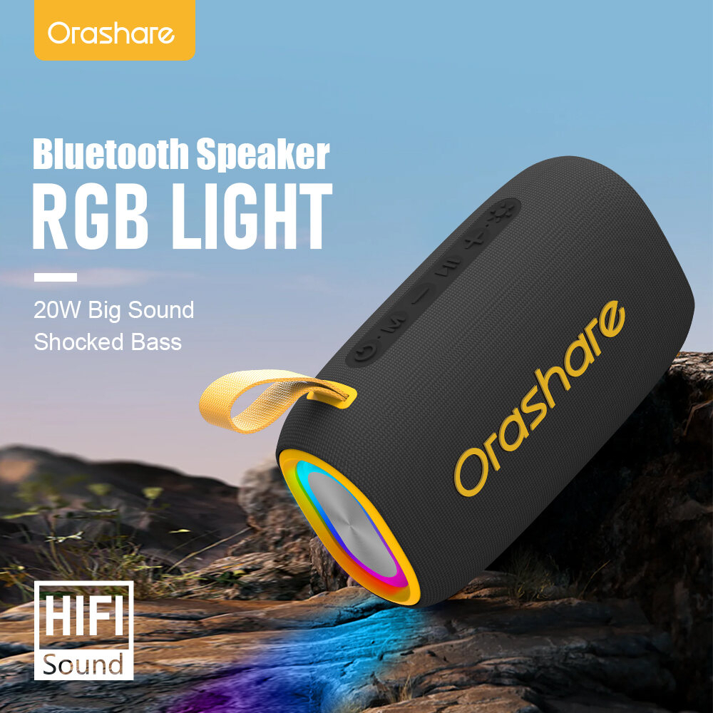 Orashare BS08 Plus Big Bluetooth Speaker With RGB Light 20W Wireless ...