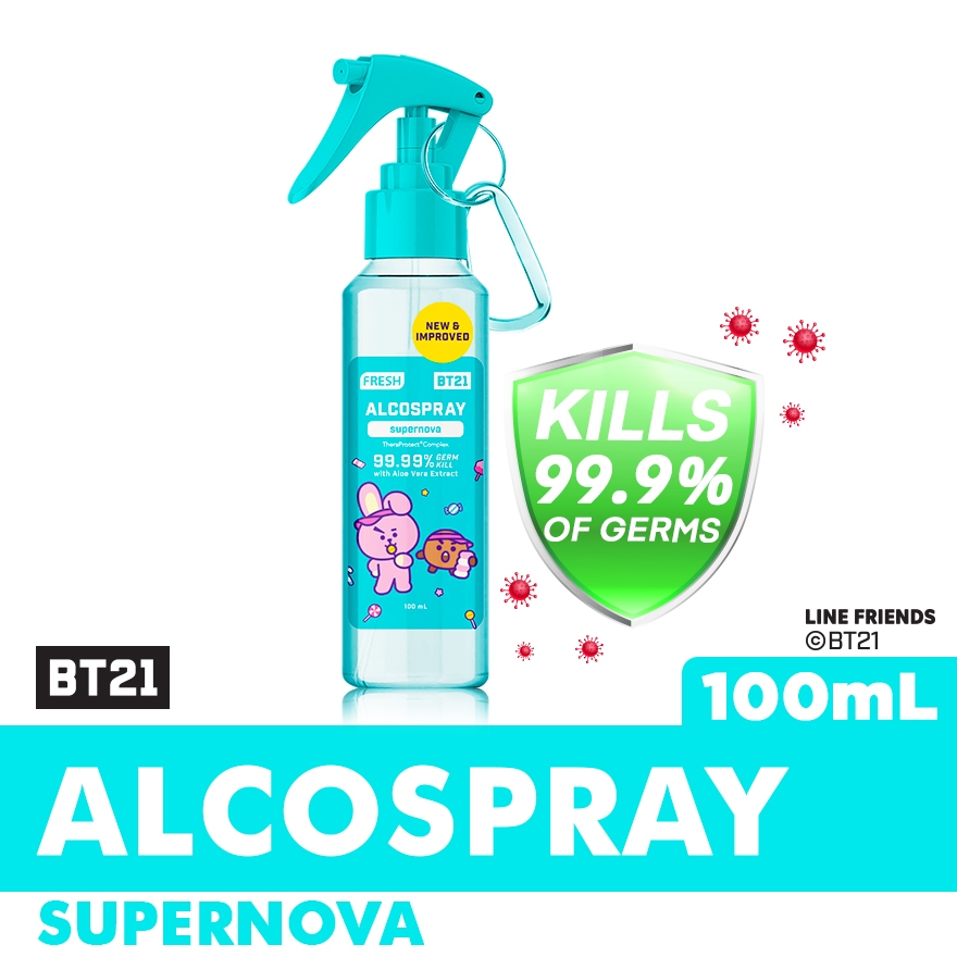 Fresh with BT21 99.9% Ethyl Alcohol Solution Alcospray Supernova 100mL ...