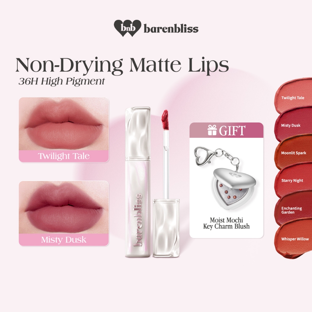 barenbliss Aura Mood Transferproof Matte Lip Cream + Moist Mochi Key ...