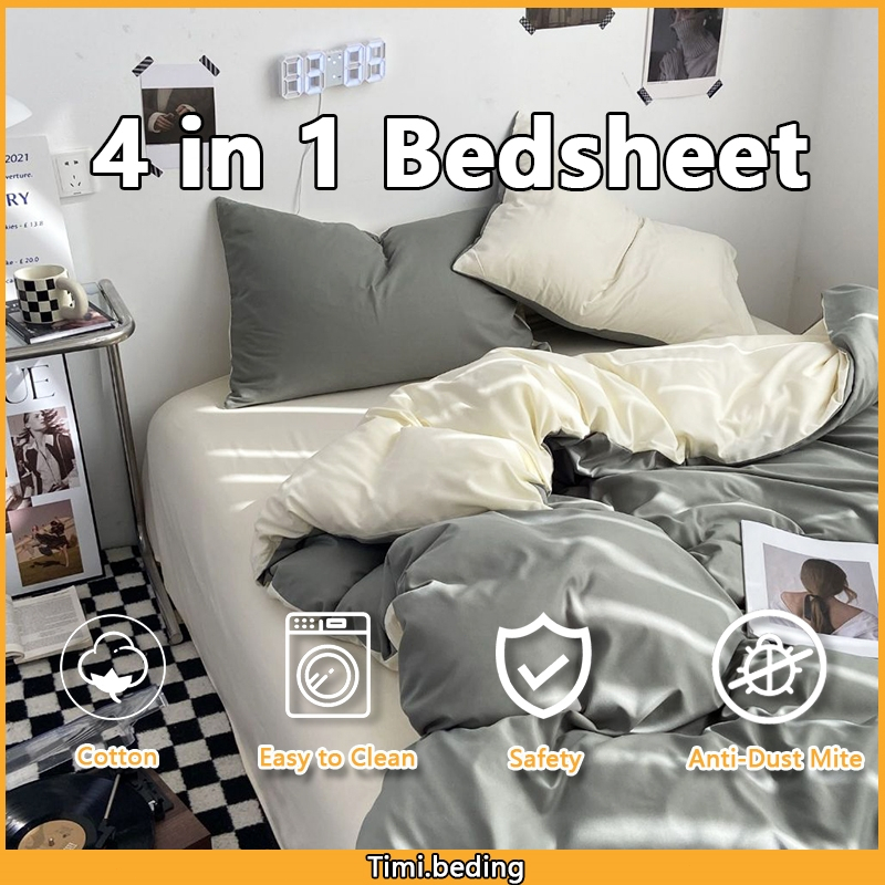 4 in 1 Bedsheet No Lukot No Gusot Canadian Cartoon Bedsheet Queen Size ...