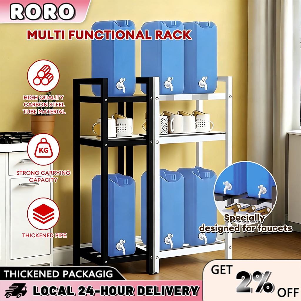 Multi-Tier Storage Rack Water Container Rack Heavy Duty Water Gallon ...