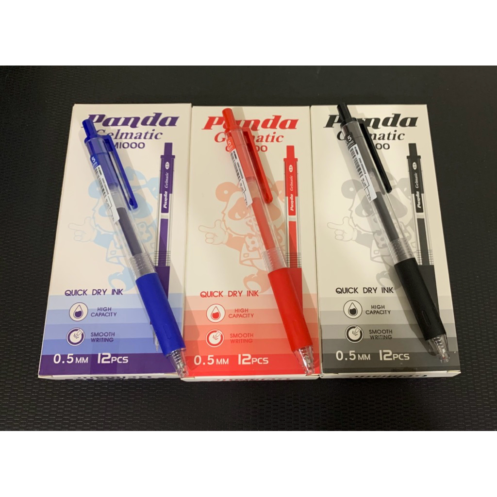 Panda Gelmatic Retractable Pen (12pcs/order) | Shopee Philippines